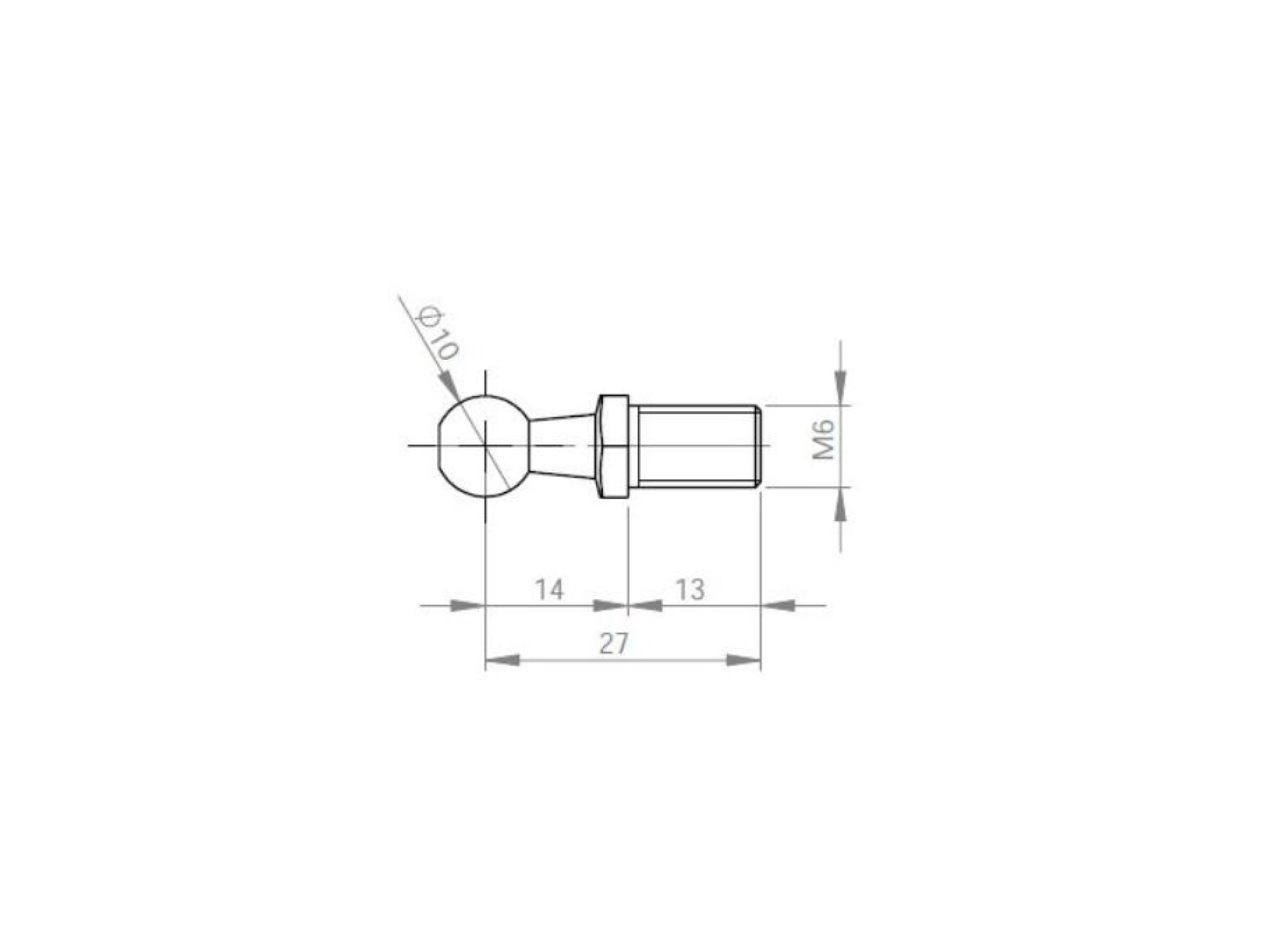 Rotule acier Ø 10 filetage M6 | 92989