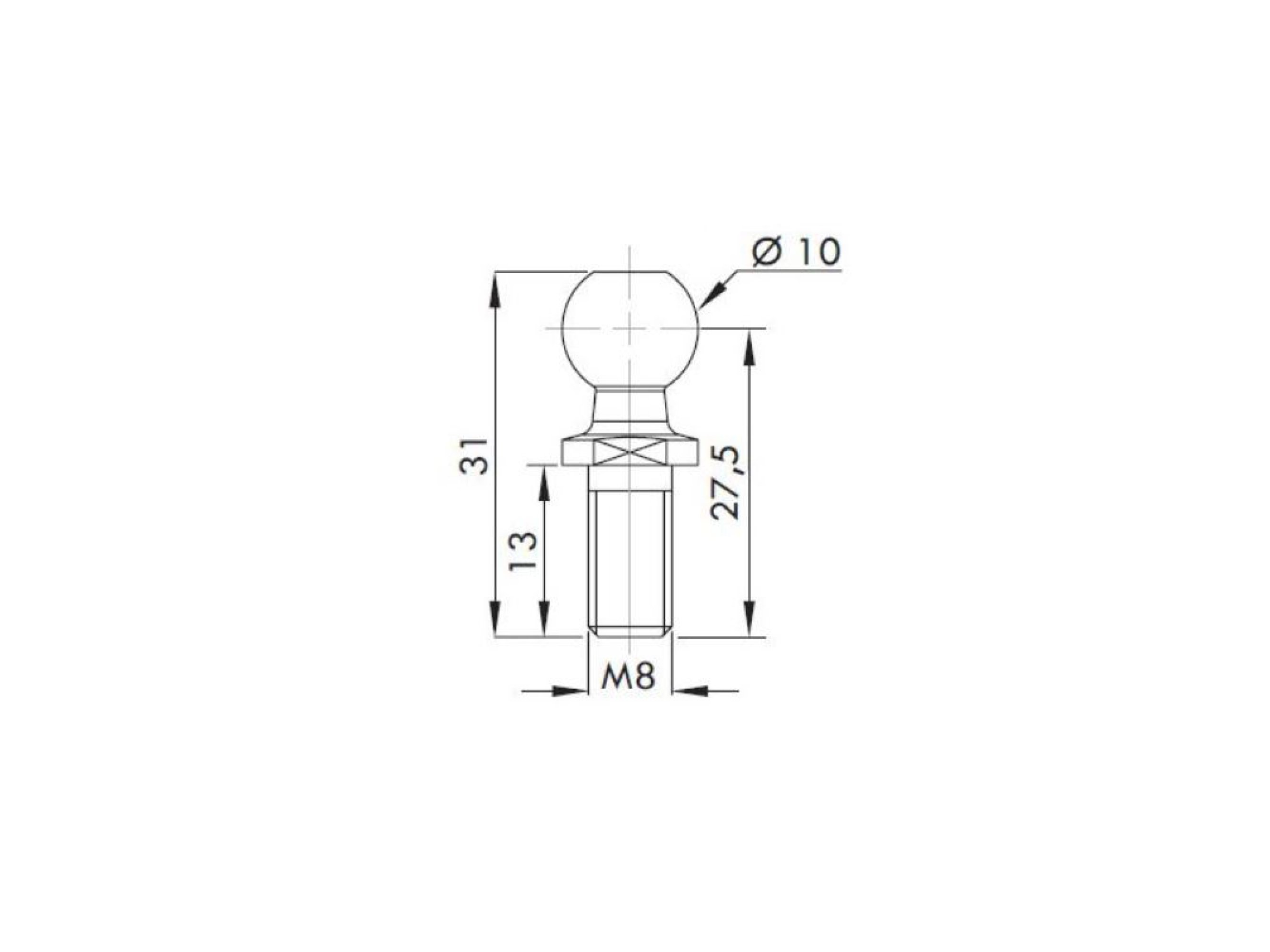 Rotule acier Ø 10 filetage M8 | 92990